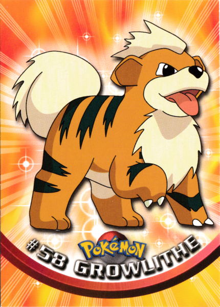 Pokemon Topps Series 1 Growlithe (Chrome) 58