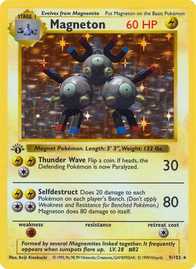 Pokemon Base Set (1st Edition & Shadowless) Magneton 9