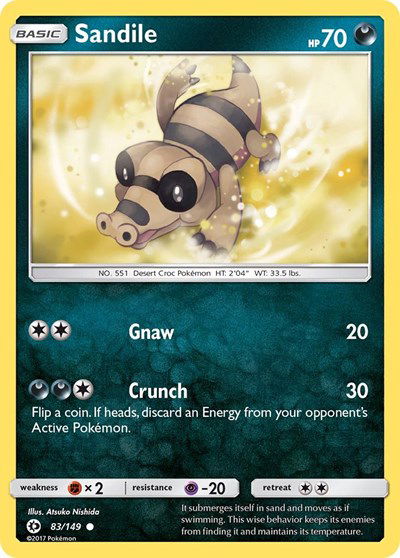 Pokemon Sun & Moon Base Set Sandile 83