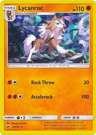 Lycanroc (Cracked Ice Holo) - 076/147 - Deck Exclusives Pokemon - Collectr