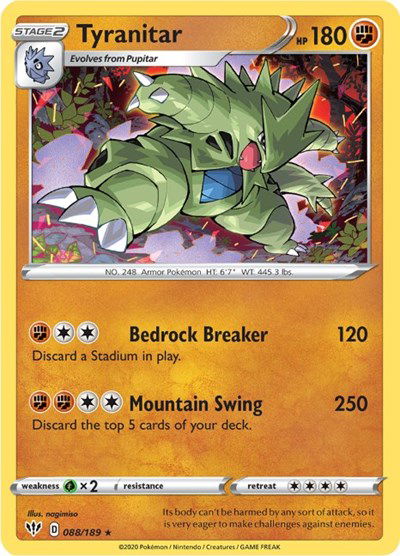 Pokemon Darkness Ablaze Tyranitar 088/189