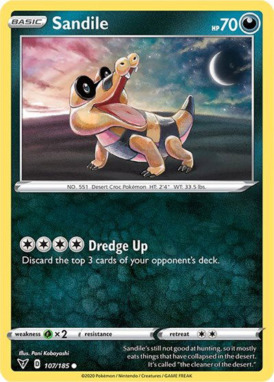 Sandile - 107/185 - Vivid Voltage Pokemon - Collectr