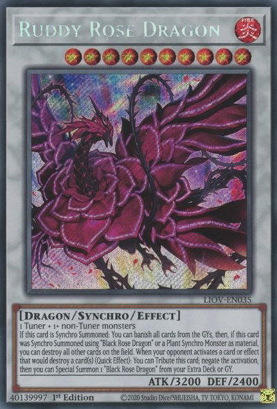 YuGiOh Lightning Overdrive Ruddy Rose Dragon LIOV-EN035