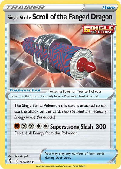 Pokemon Evolving Skies Single Strike Scroll of the Fanged Dragon 158/203