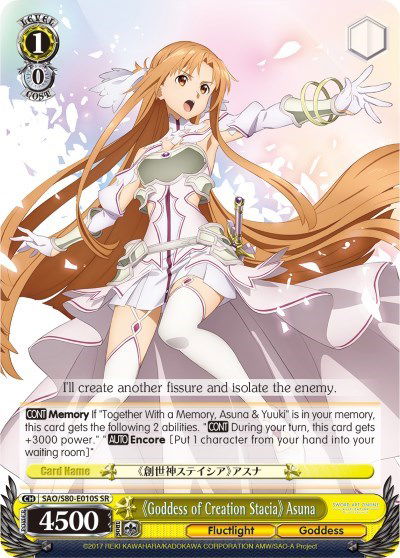 Goddess of Creation Stacia Asuna (SR) - SAO/S80-E010S SR - Sword Art Online -Alicization- Vol.2 ...