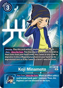 Digimon Next Adventure Koji Minamoto (Box Topper) BT7-087 R