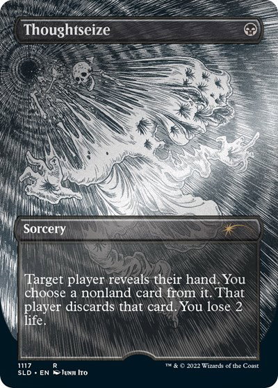 Thoughtseize (Borderless) (Foil Etched) - 1117 - Secret Lair Drop ...