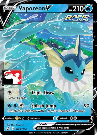 Pokemon Prize Pack Series One Vaporeon V SWSH150