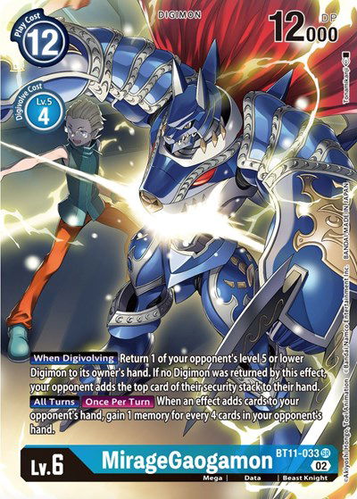Digimon Dimensional Phase MirageGaogamon (Alternate Art) BT11-033 SR
