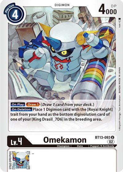 Omekamon - BT13-093 U - Versus Royal Knight Booster Digimon - Collectr