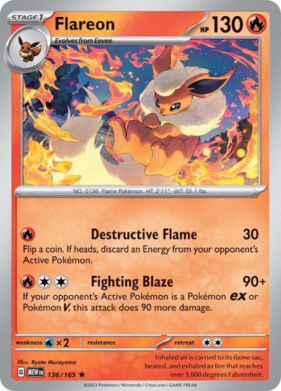 Flareon - 136/165 - SV: 151 Pokemon - Collectr