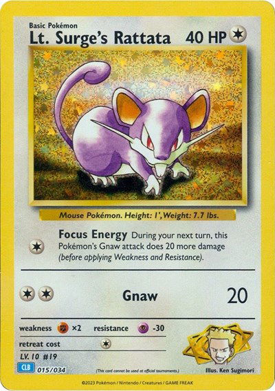Pokemon Trading Card Game Classic Lt. Surge's Rattata 015/034