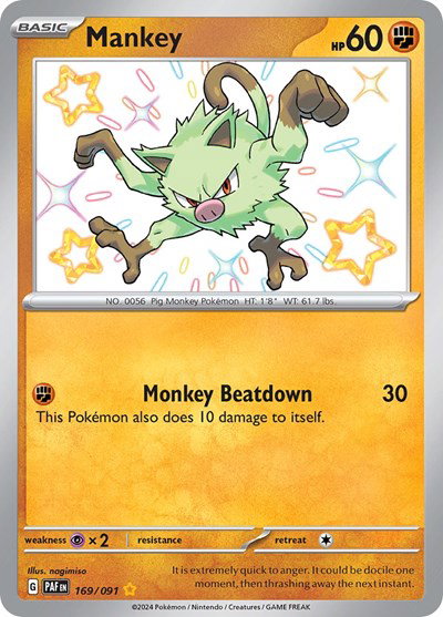 Mankey - 169/091 - Paldean Fates Pokemon - Collectr