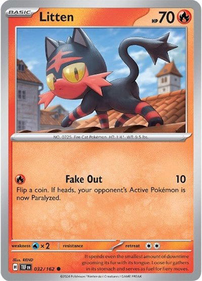 Pokemon Temporal Forces Litten 032/162