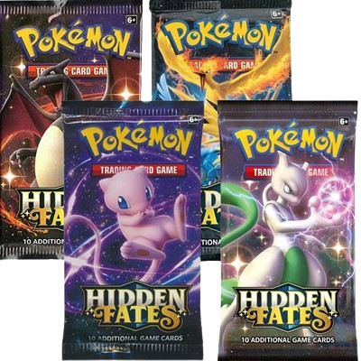 Hidden Fates Booster Pack Art Bundle [Set of 4] - Hidden Fates Pokemon ...