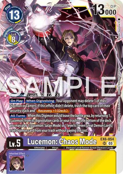 Lucemon: Chaos Mode - EX6-054 SR - Infernal Ascension Digimon - Collectr