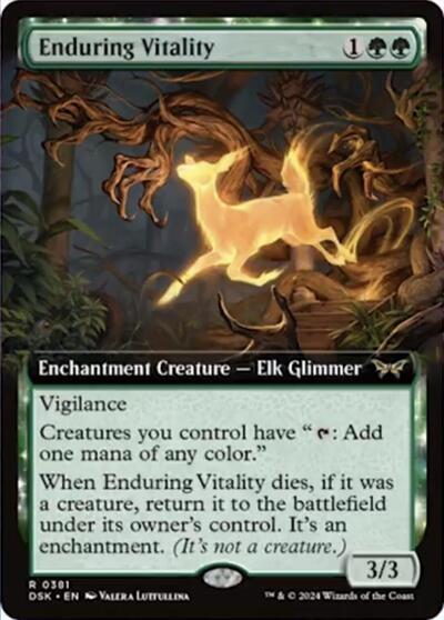 Enduring Vitality (Extended Art) - 381 - Duskmourn: House of Horror Magic: The Gathering - Collectr
