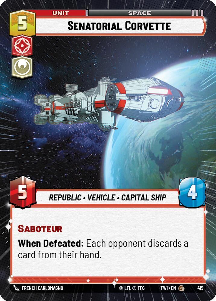 Star Wars: Unlimited Twilight of the Republic Senatorial Corvette ...