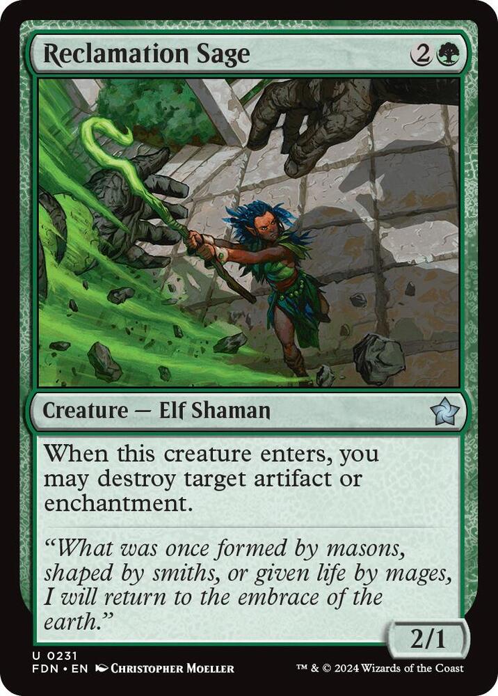 Reclamation Sage - 231 - Foundations Magic: The Gathering - Collectr