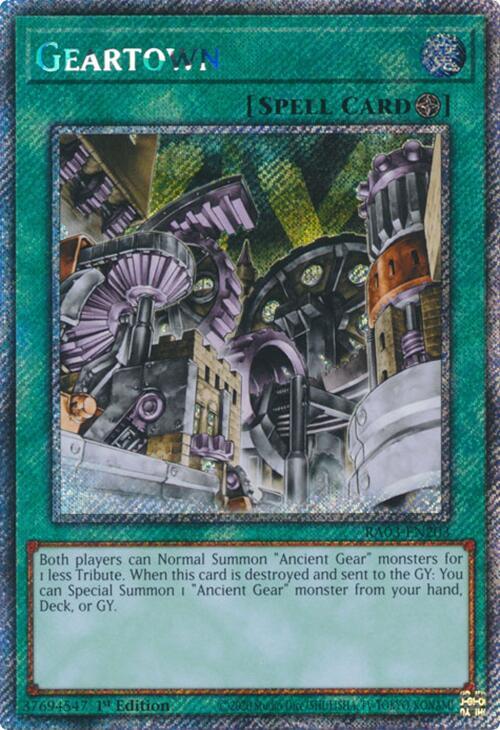 Geartown (Platinum Secret Rare) - RA03-EN203 - Quarter Century Bonanza ...