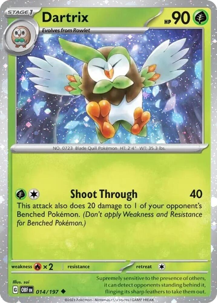 Pokemon Miscellaneous Cards & Products Dartrix - 014/197 (Cosmos Holo) 014/197