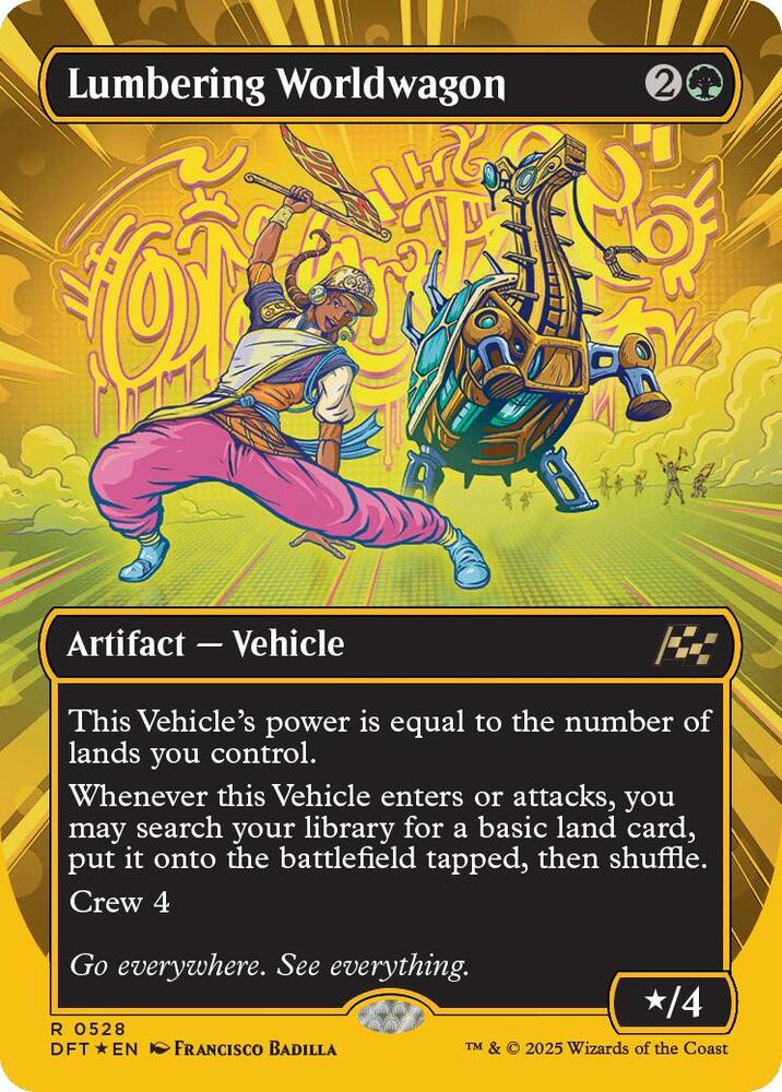 Lumbering Worldwagon (Borderless) (First-Place Foil) - 528 - Aetherdrift Magic: The Gathering ...