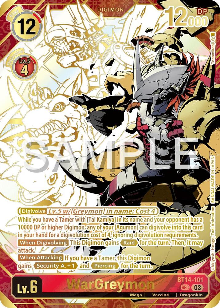 WarGreymon (Rare Pull) - BT14-101 SEC - Release Special Booster 2.5 Digimon - Collectr