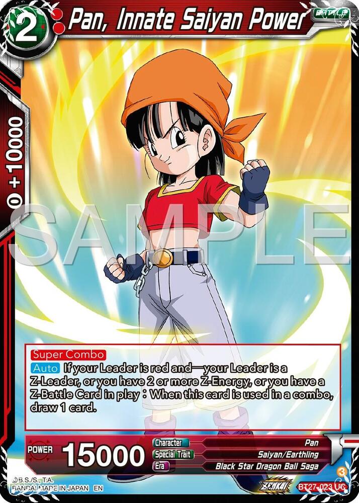 Pan, Innate Saiyan Power - BT27-023 - History of Z Dragon Ball Super ...
