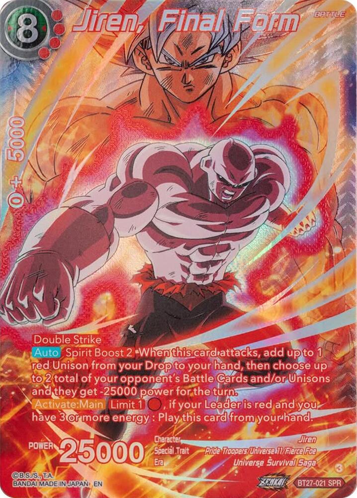 Dragon Ball Super History of Z Jiren, Final Form (SPR) BT27-021