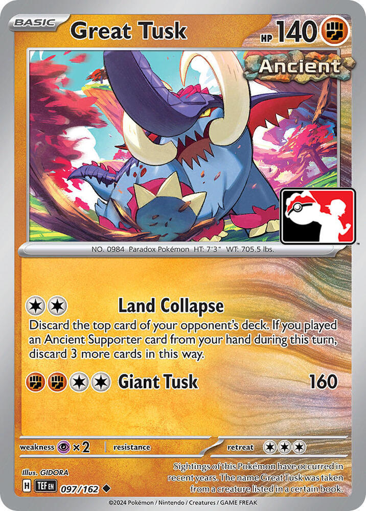 Great Tusk - 097/162 - Prize Pack Series One Pokemon - Collectr