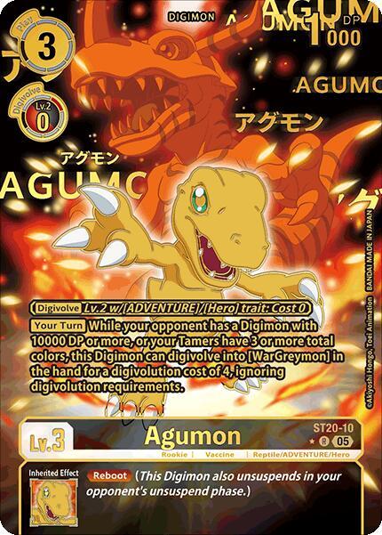 Agumon (Rare Pull) - ST20-10 R - Starter Deck 20: Protector of Light ...