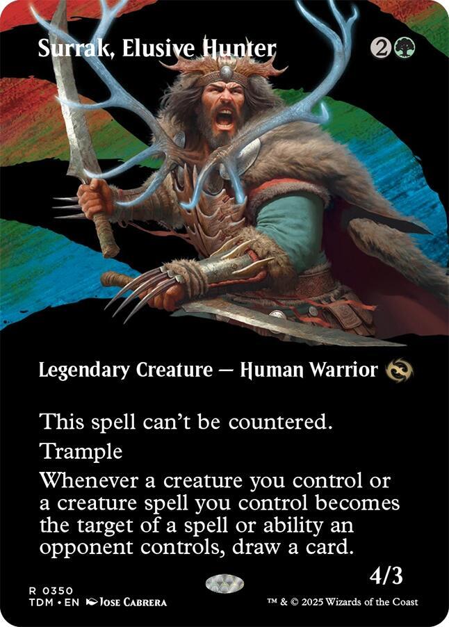 Surrak, Elusive Hunter (Borderless) - 350 - Tarkir: Dragonstorm Magic ...