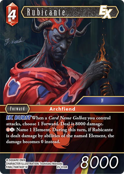 Final Fantasy TCG Tears of the Planet Rubicante EX 25-016R