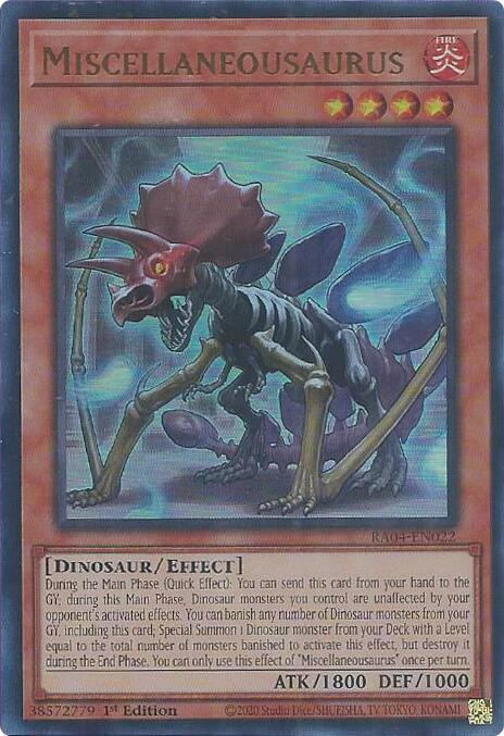 Miscellaneousaurus (UR) - RA04-EN022 - Quarter Century Stampede YuGiOh ...