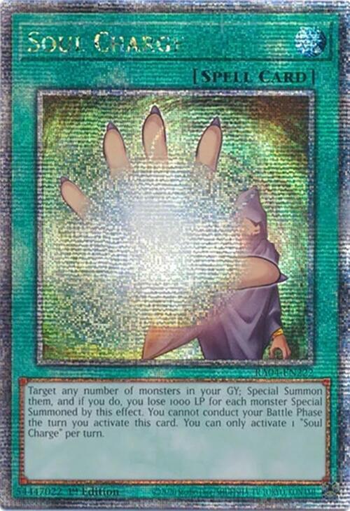 Soul Charge (Quarter Century Secret Rare) - RA04-EN222 - Quarter Century Stampede YuGiOh - Collectr