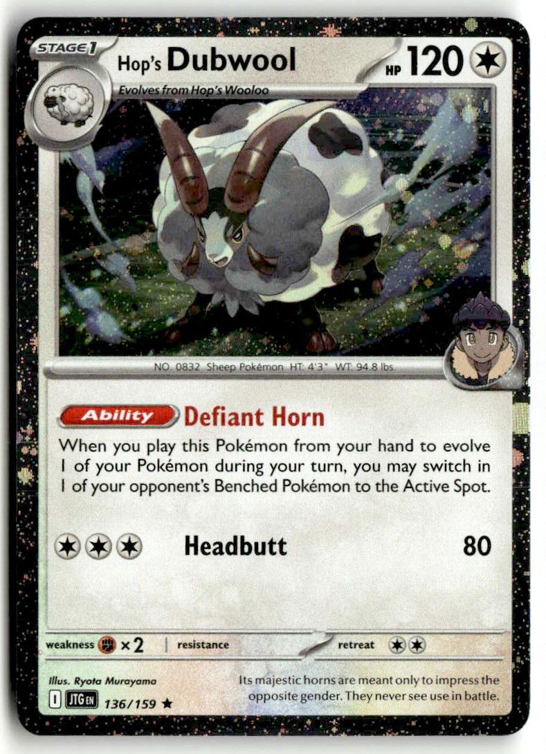 Pokemon Miscellaneous Cards & Products Hop's Dubwool (Cosmos Holo) 136/159
