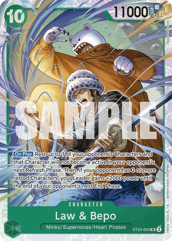 One Piece Starter Deck 24: GREEN Jewelry Bonney Law & Bepo ST24-004