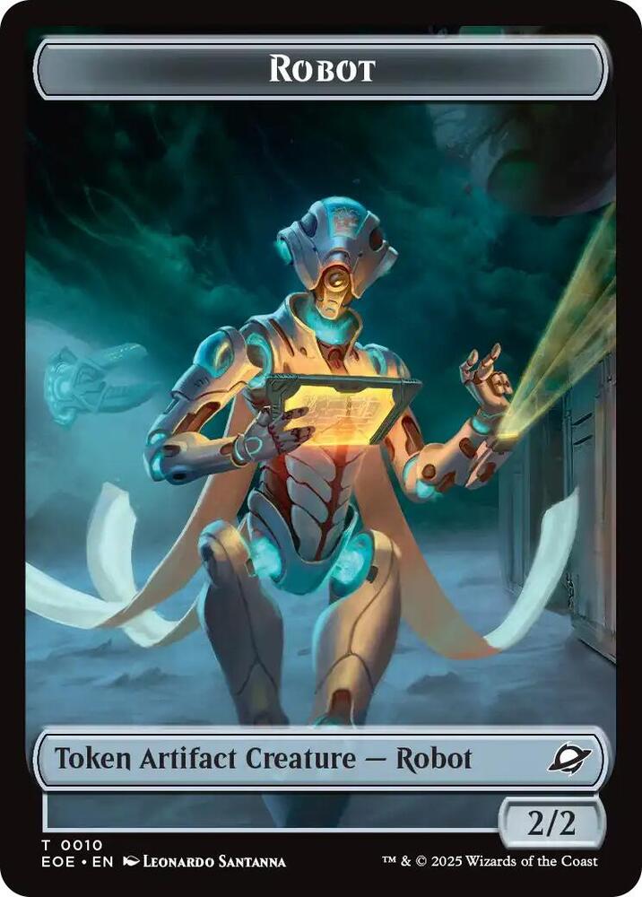 Robot // Emblem - Tezzeret, Cruel Captain Double-Sided Token - 10 // 11 ...