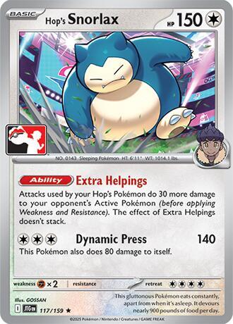 Pokemon Prize Pack Series One Hop's Snorlax 117/159