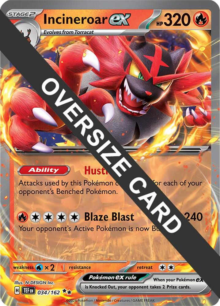 Incineroar ex - 034/162 - 034/162 - Jumbo Cards Pokemon - Collectr
