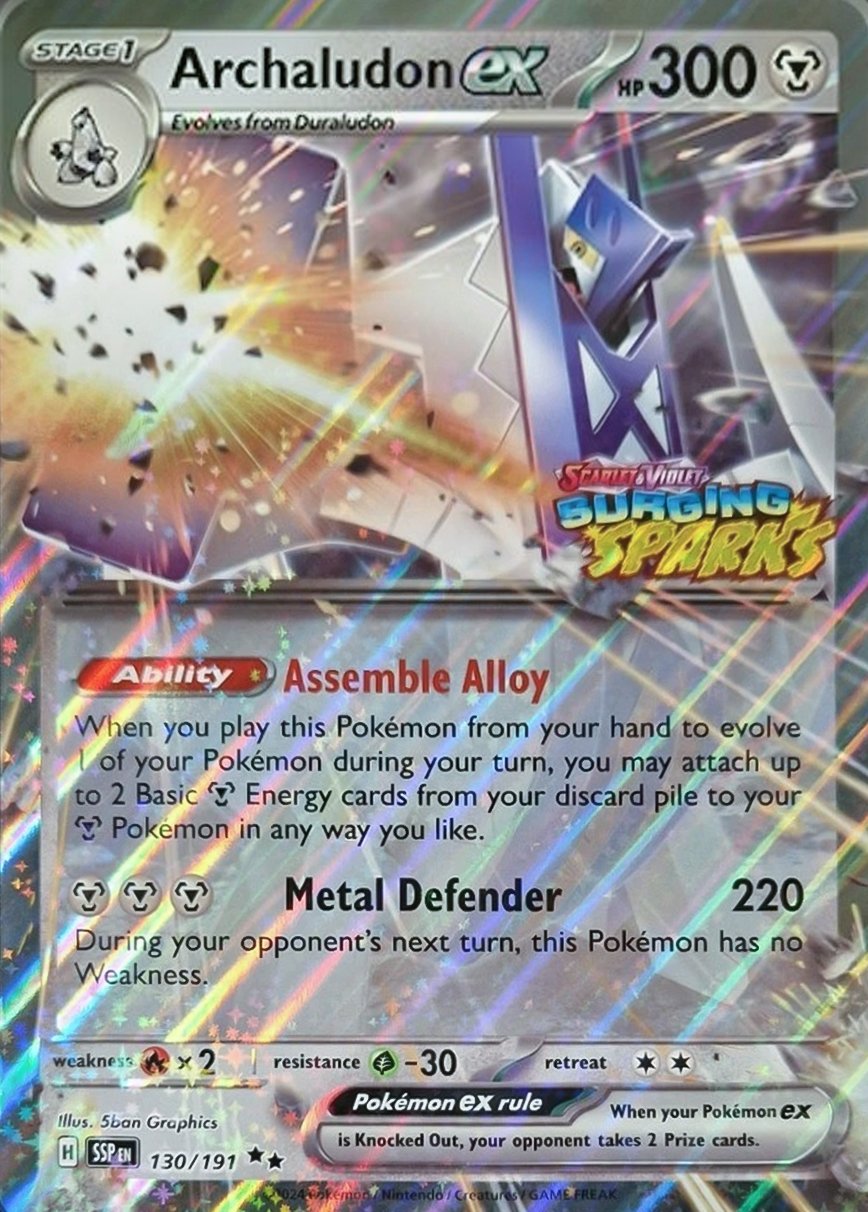 Archaludon ex (Surging Sparks Stamped) - 130/191 - Jumbo Cards Pokemon ...